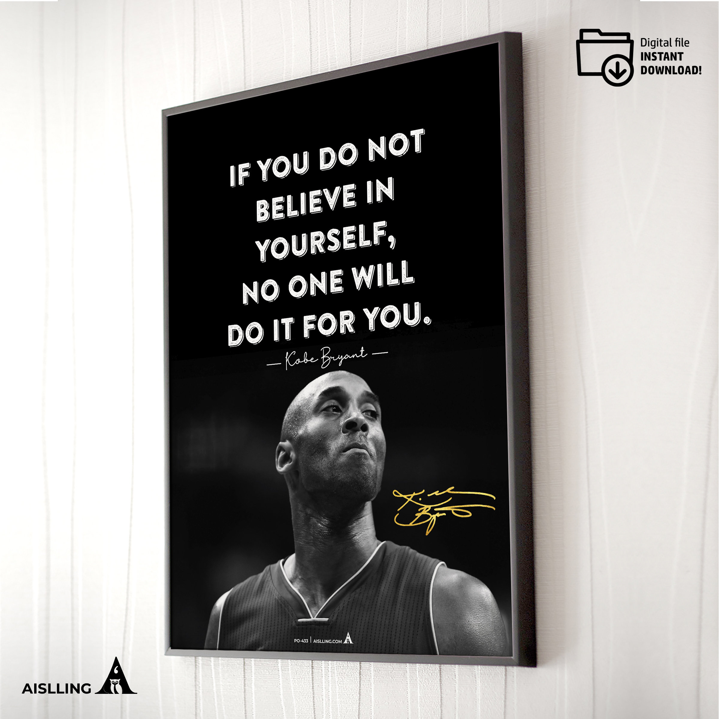 Kobe Bryant Mamba Mentality Quotes, NBA Sports, Printable NBA Poster ...