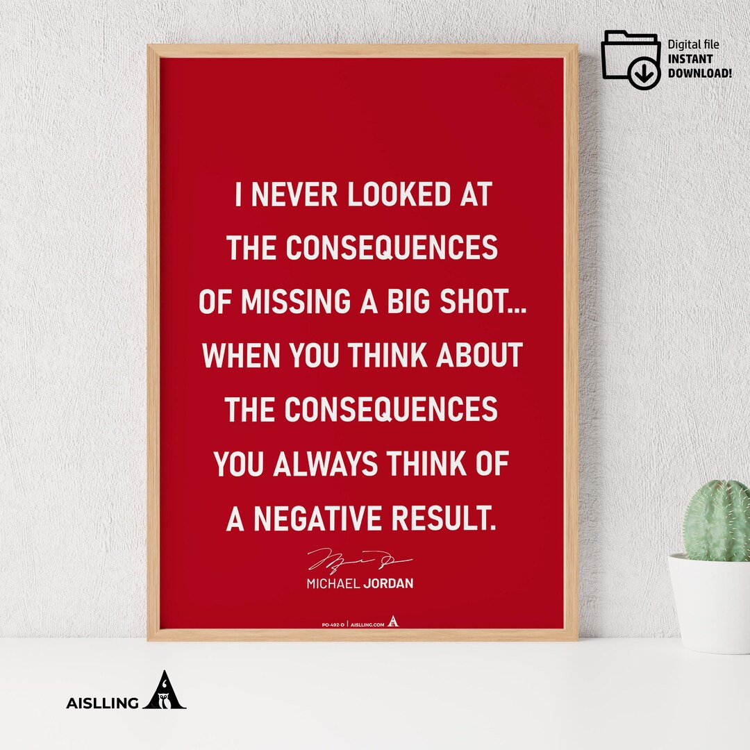 Michael Jordan Quote Poster: Motivational Basketball Art (digital ...