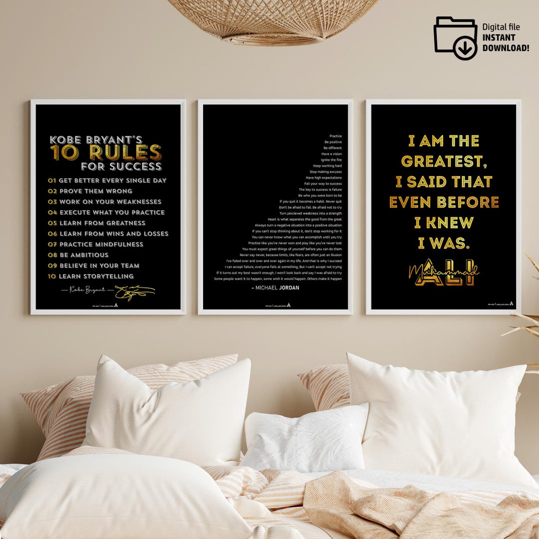 Set of 6 POSTERS - Michael Jordans Success Poster | MJ Success Poster ...