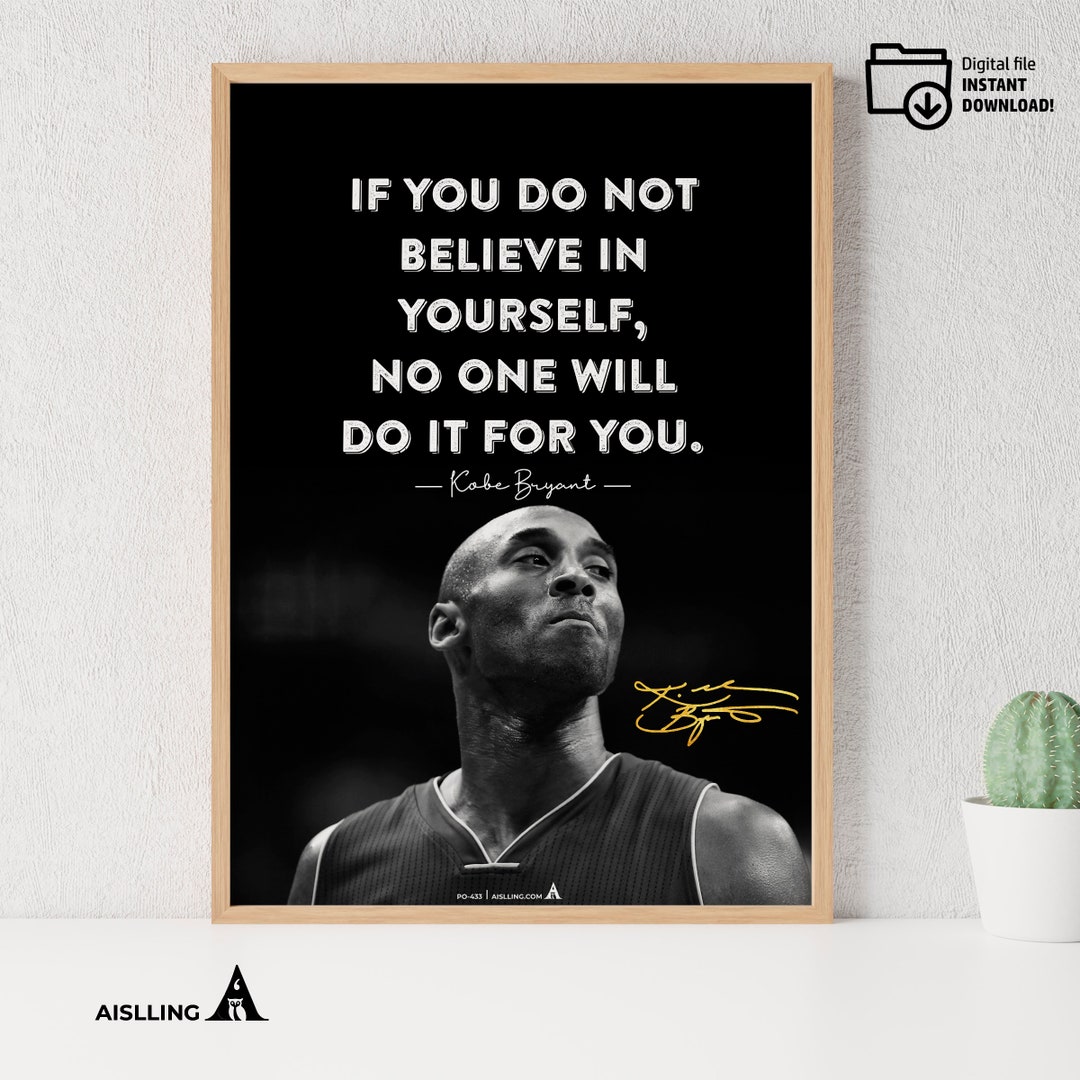 Kobe Bryant Mamba Mentality Quotes, NBA Sports, Printable NBA Poster ...
