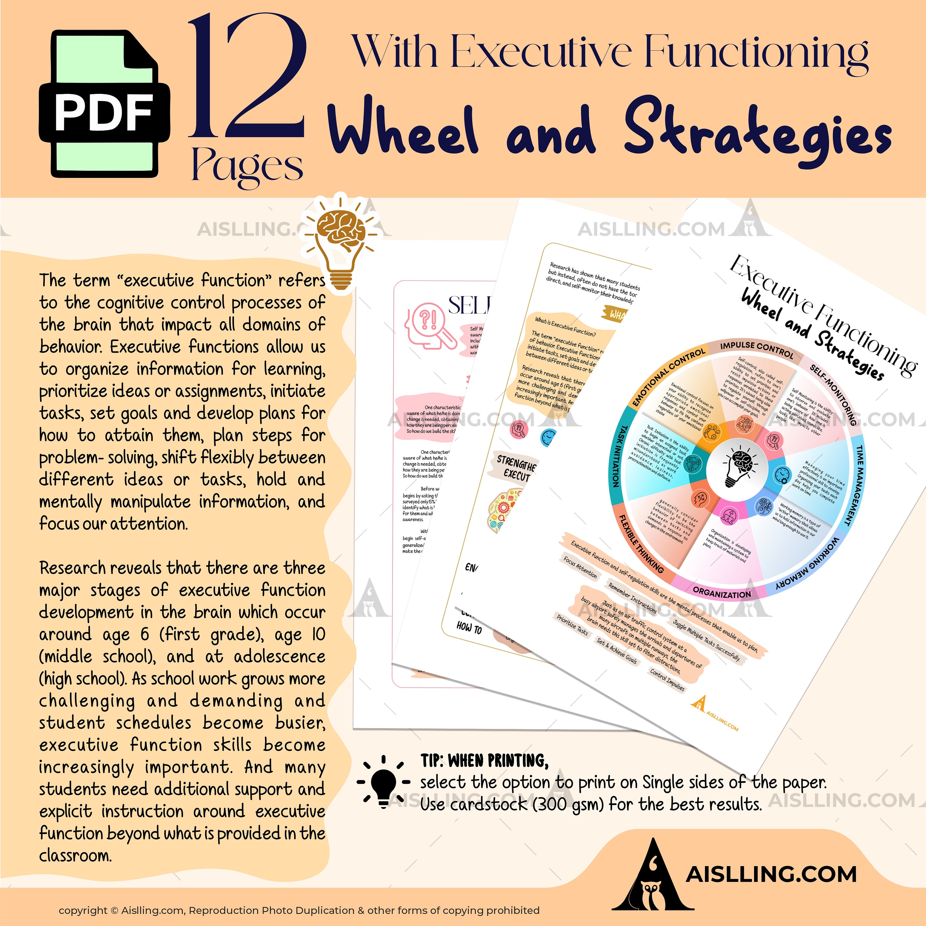 Executive Functioning Wheel and Strategies, ADHD, Group Therapy ...