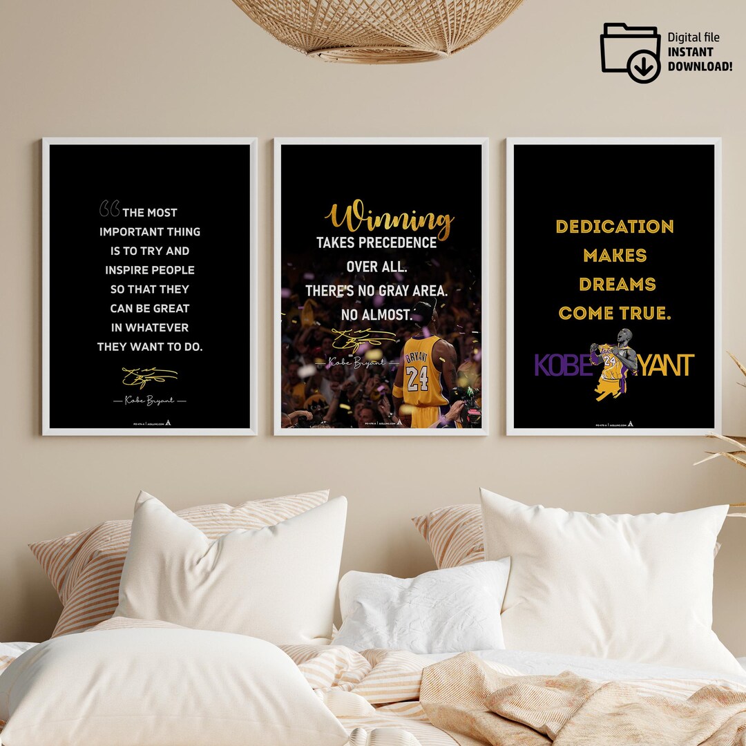Set of 6 POSTERS - Minimalist Mamba Mentality Quote | Kobe Bryant’s ...