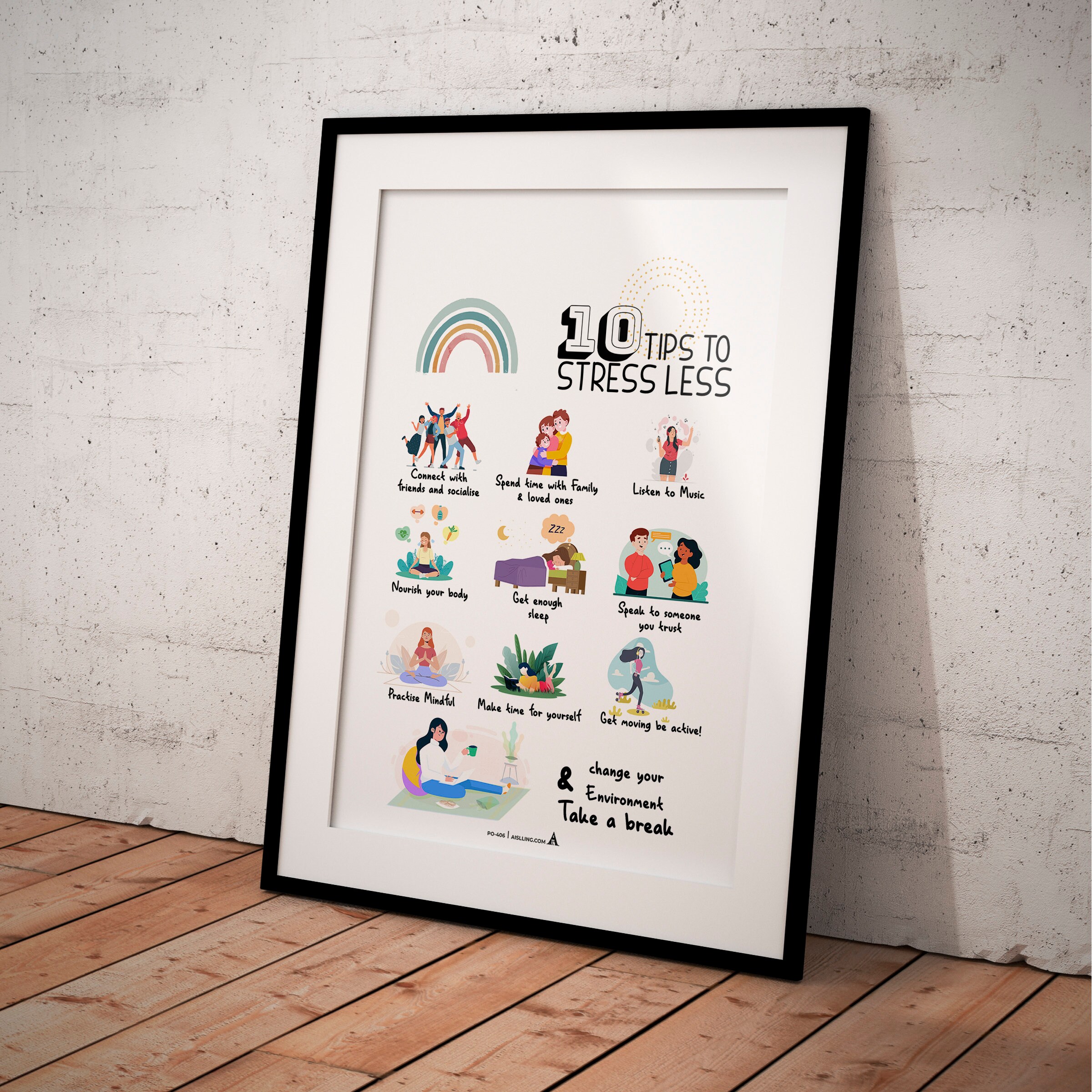 10 Tips to Stress Less Poster, Self-esteem, Self-respect, Couples ...