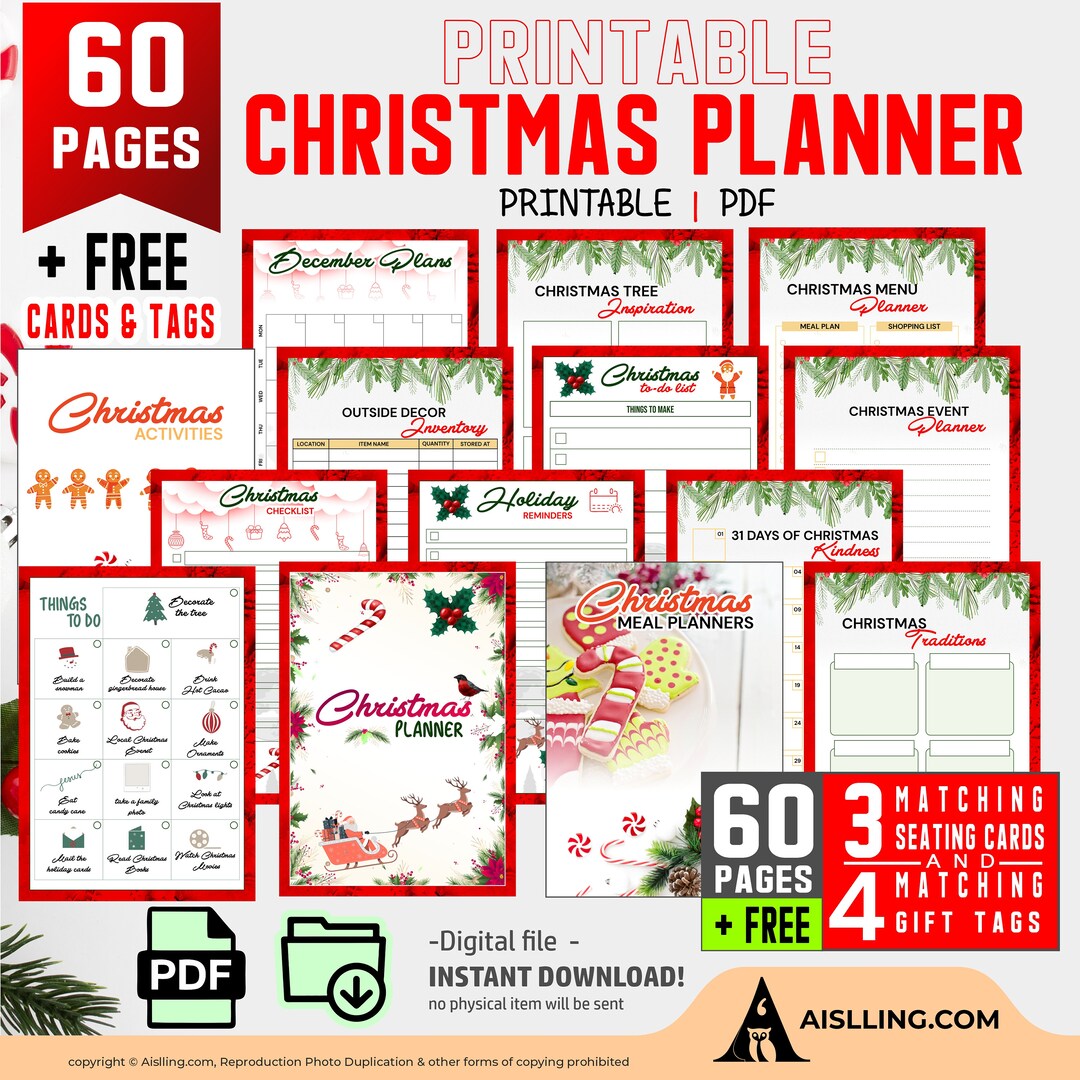 Printable Christmas Planner Printable | Christmas Gift List Editable ...
