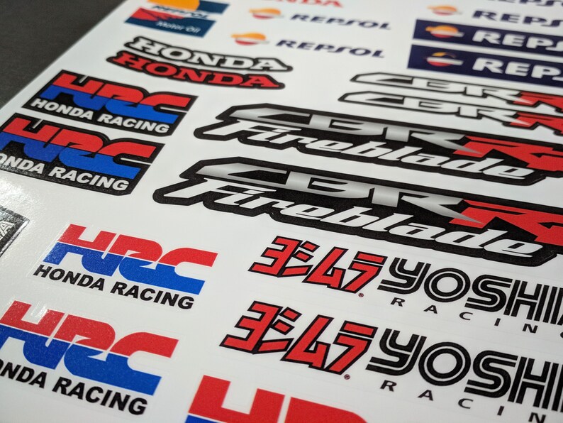 CBR 600RR Motorcycle Decal Stickers Set HRC 1000RR Fireblade Repsol ...