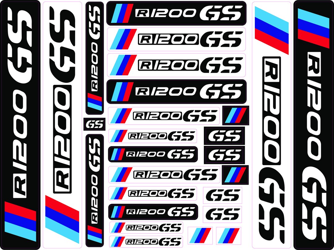 BMW R1200GS Adventure Motorcycle Sticker Set GS 27 Laminated Moto R1200 ...