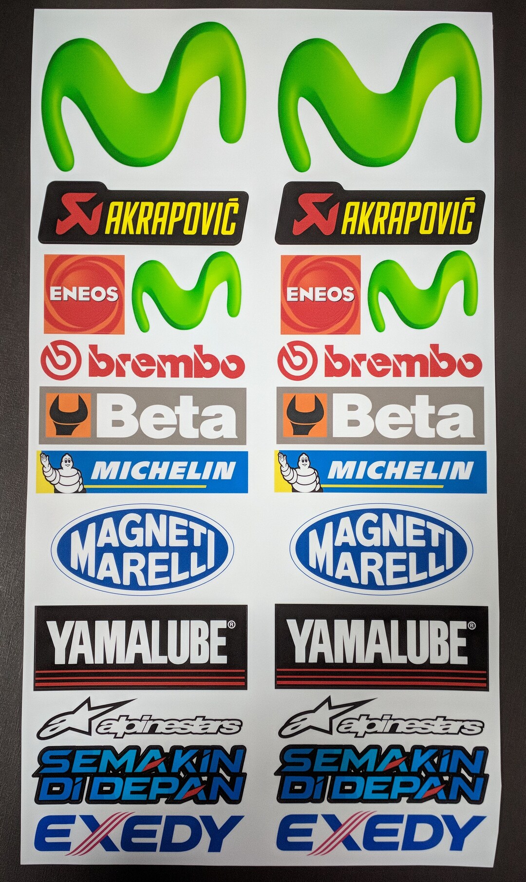 Yamaha Racing YZF M1 R1 Sticker Decal Set Akrapovic Eneos Beta Adesivi ...