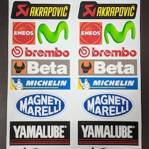Yamaha Racing YZF M1 R1 Sticker Decal Set Akrapovic Eneos Beta Adesivi ...