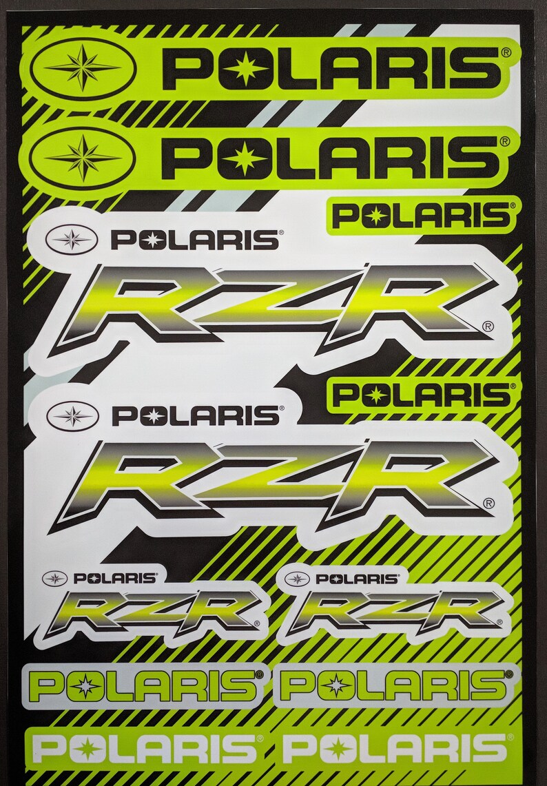 Polaris RZR Razor Sticker Decal Sheet Yellow Green - Etsy