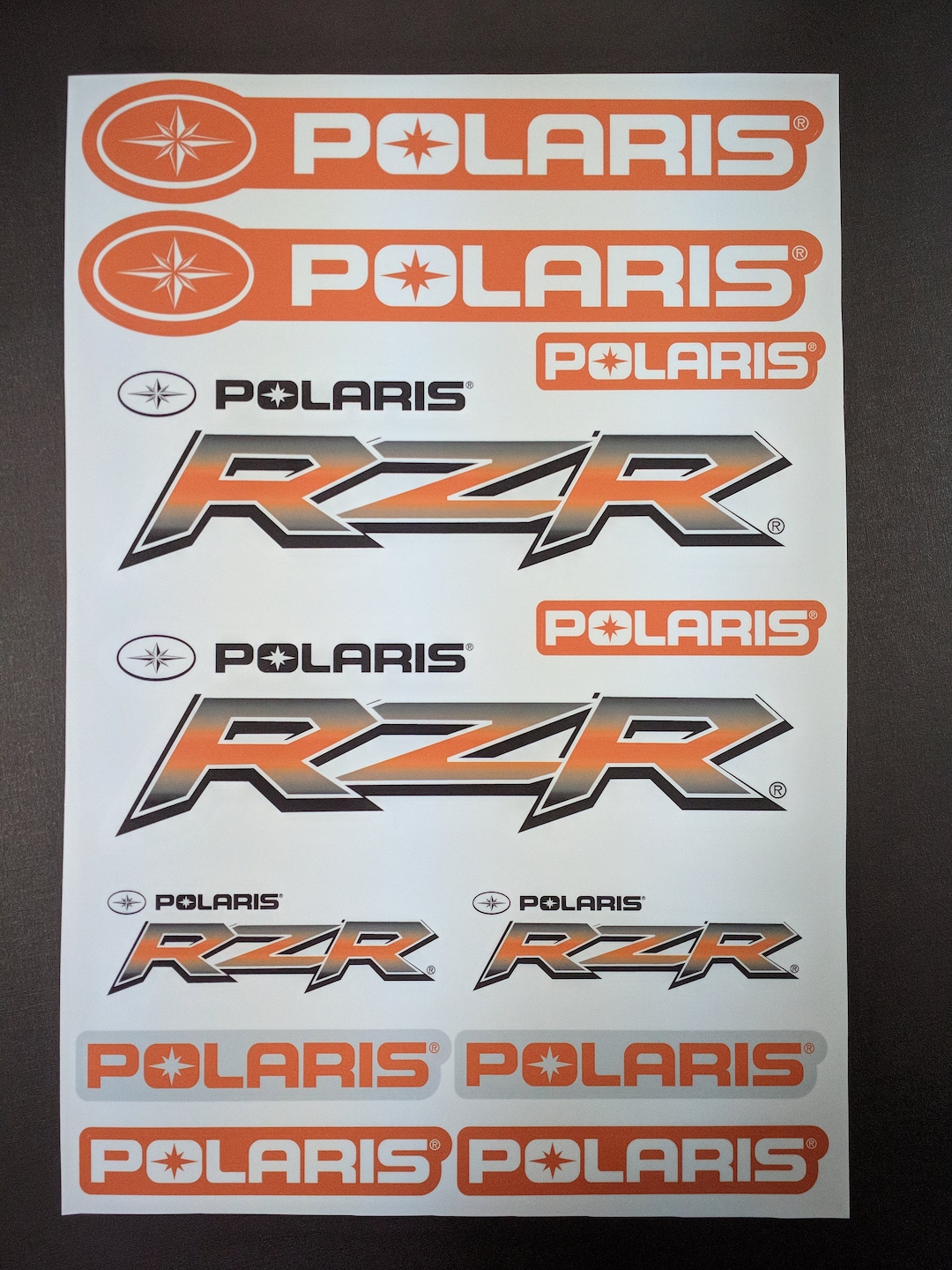 Polaris RZR Razor Sticker Decal Sheet Orange - Etsy