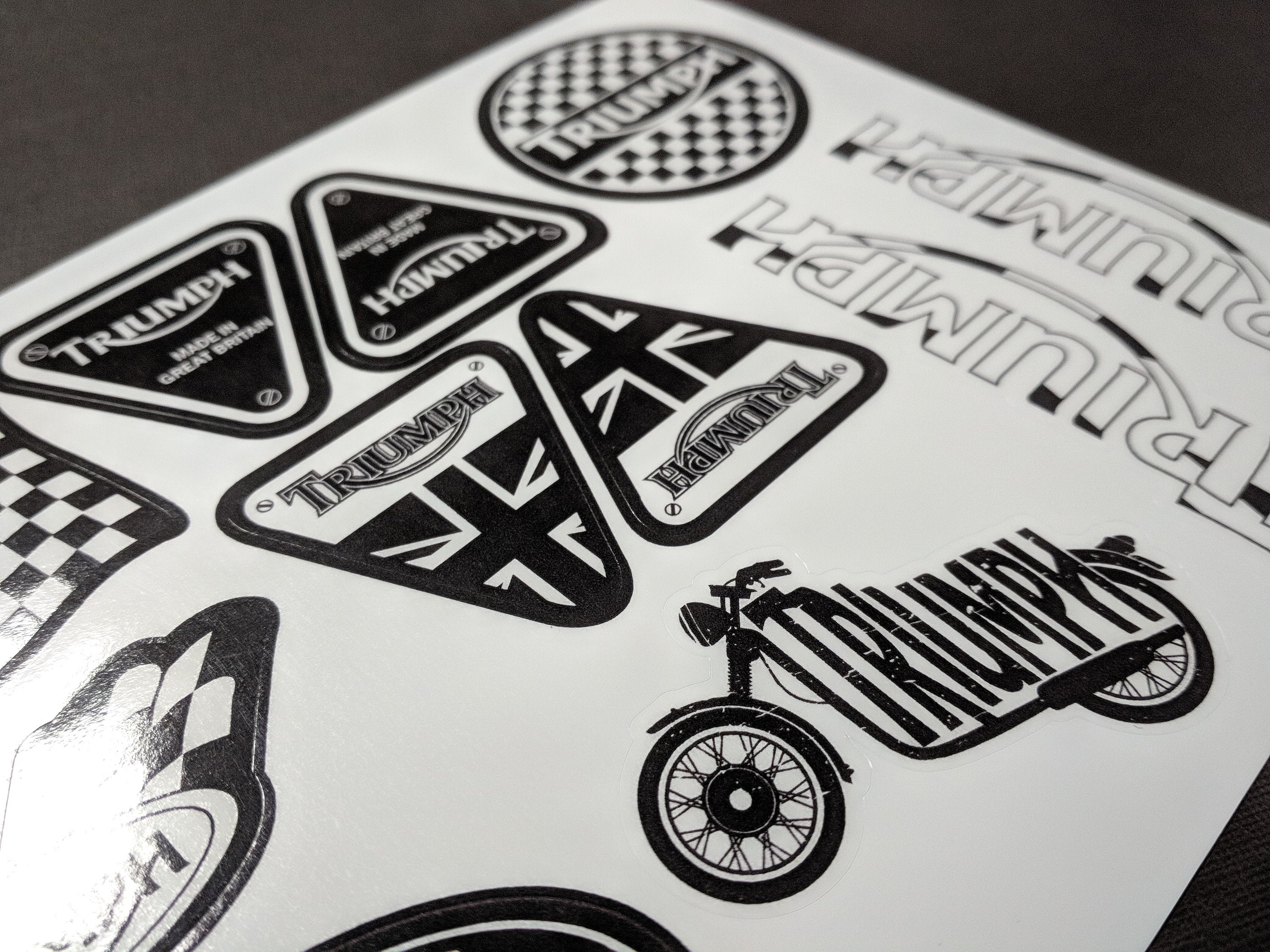 Triumph GP Car Auto Motorcycle Window Laptop Decals Set 11 Stickers ...