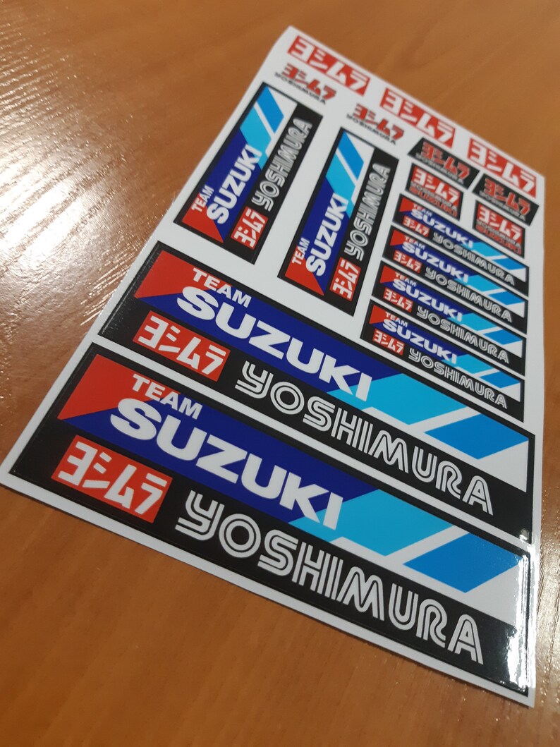 Suzuki GSXR Racing Team Motorcycle Decals Stickers GSX-R Yoshimura ...