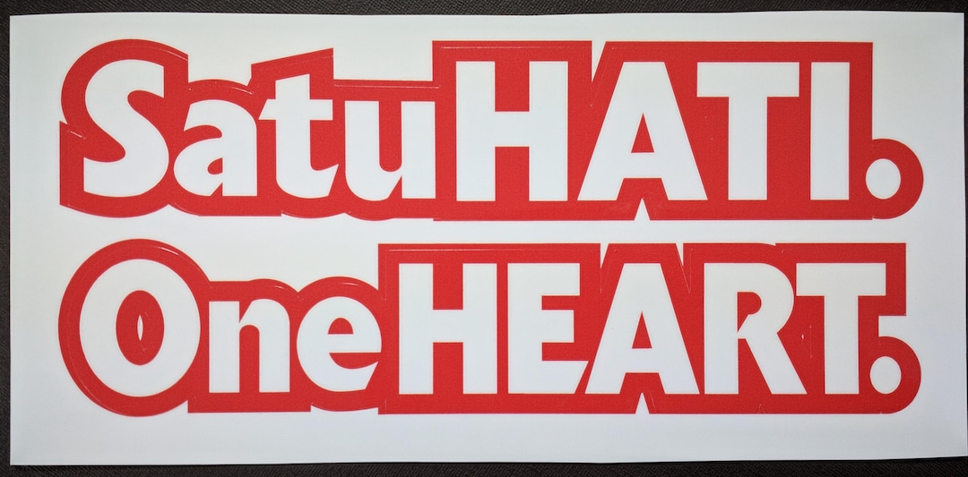 TP Satu HATI & One HEART Decals / Stickers 200mm X 42mm - Etsy
