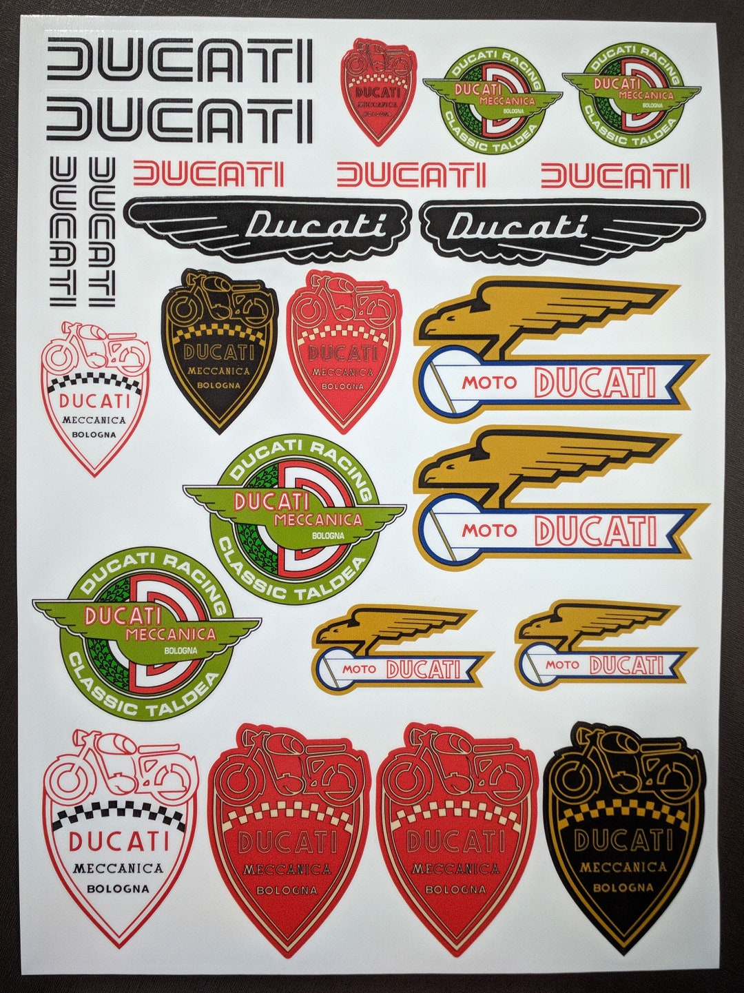 Cafe Racer Ducati Meccanica Old Retro Sheet Stickers Decals 1000 Sport ...