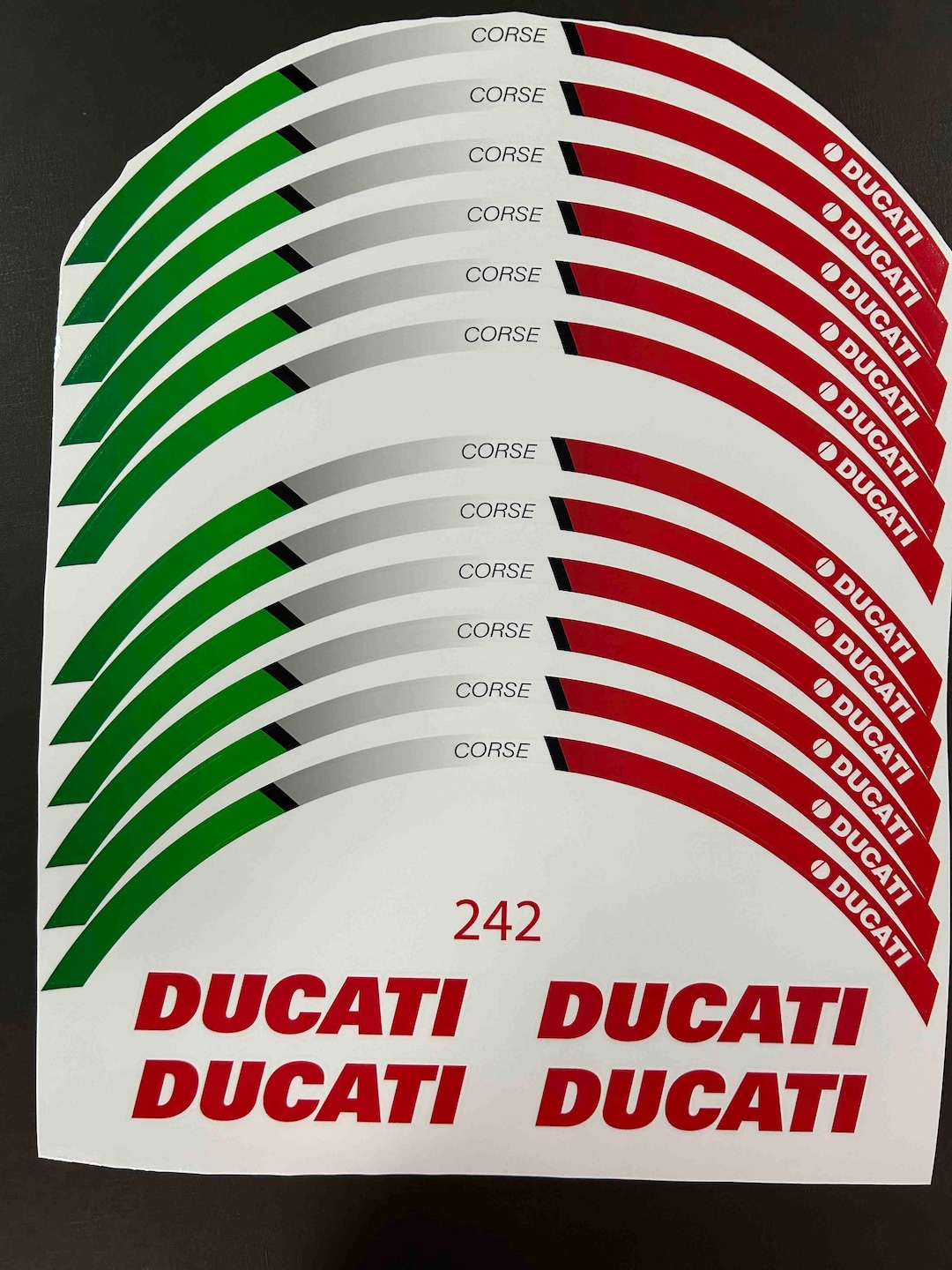 Ducati Corse Wheel Decals 12 Rim Stickers Laminated Set 848 899 1098 ...