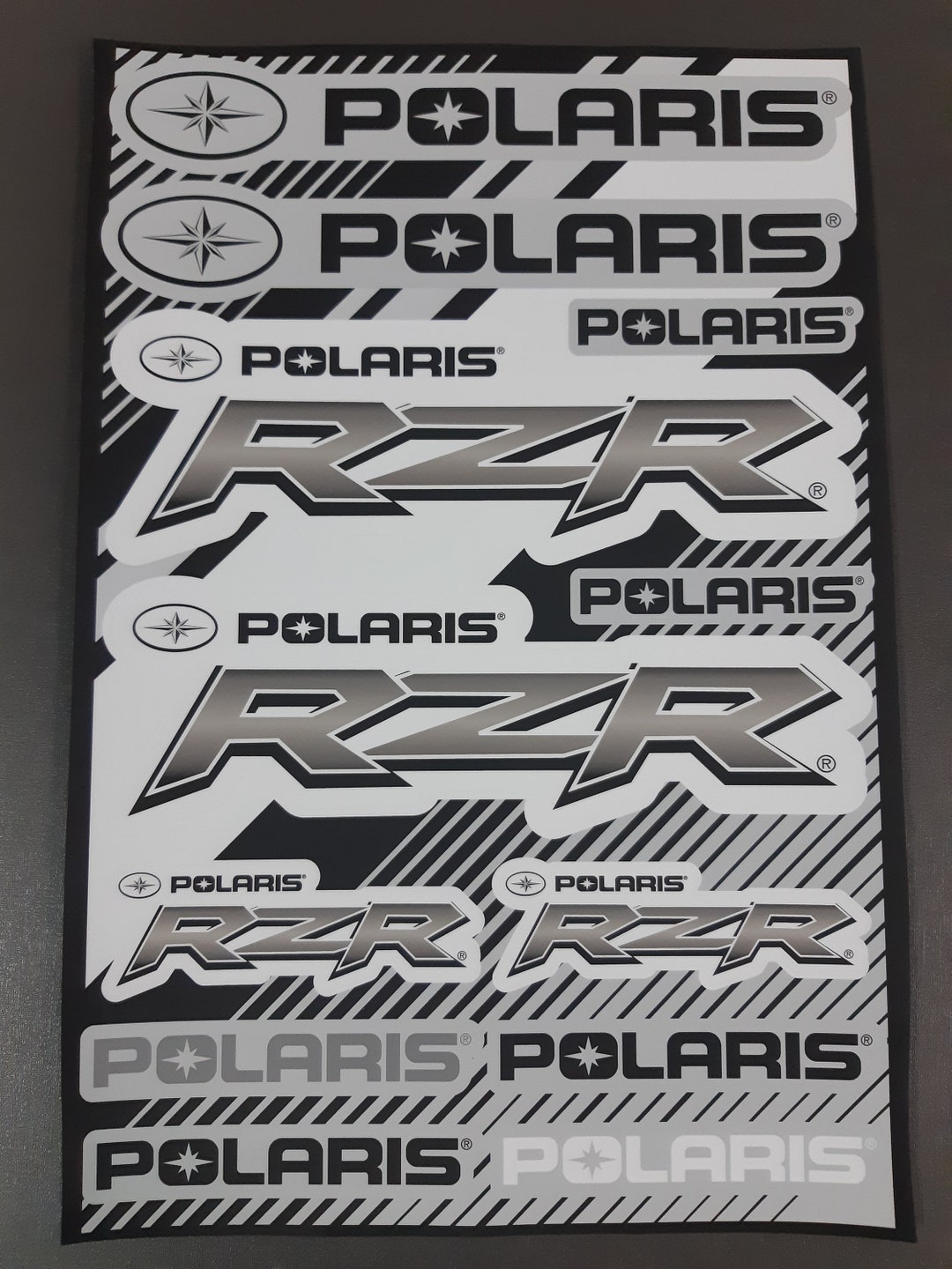 Polaris RZR Razor Sticker Decal Sheet Grey Set for Bikes - Etsy