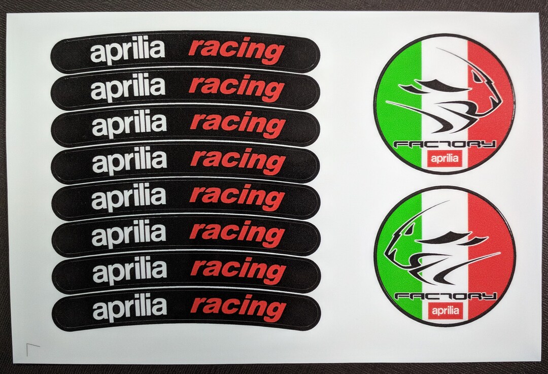8x Aprilia Racing Decals Rim Sticker Set RS Laminated RSV Tuono - Etsy