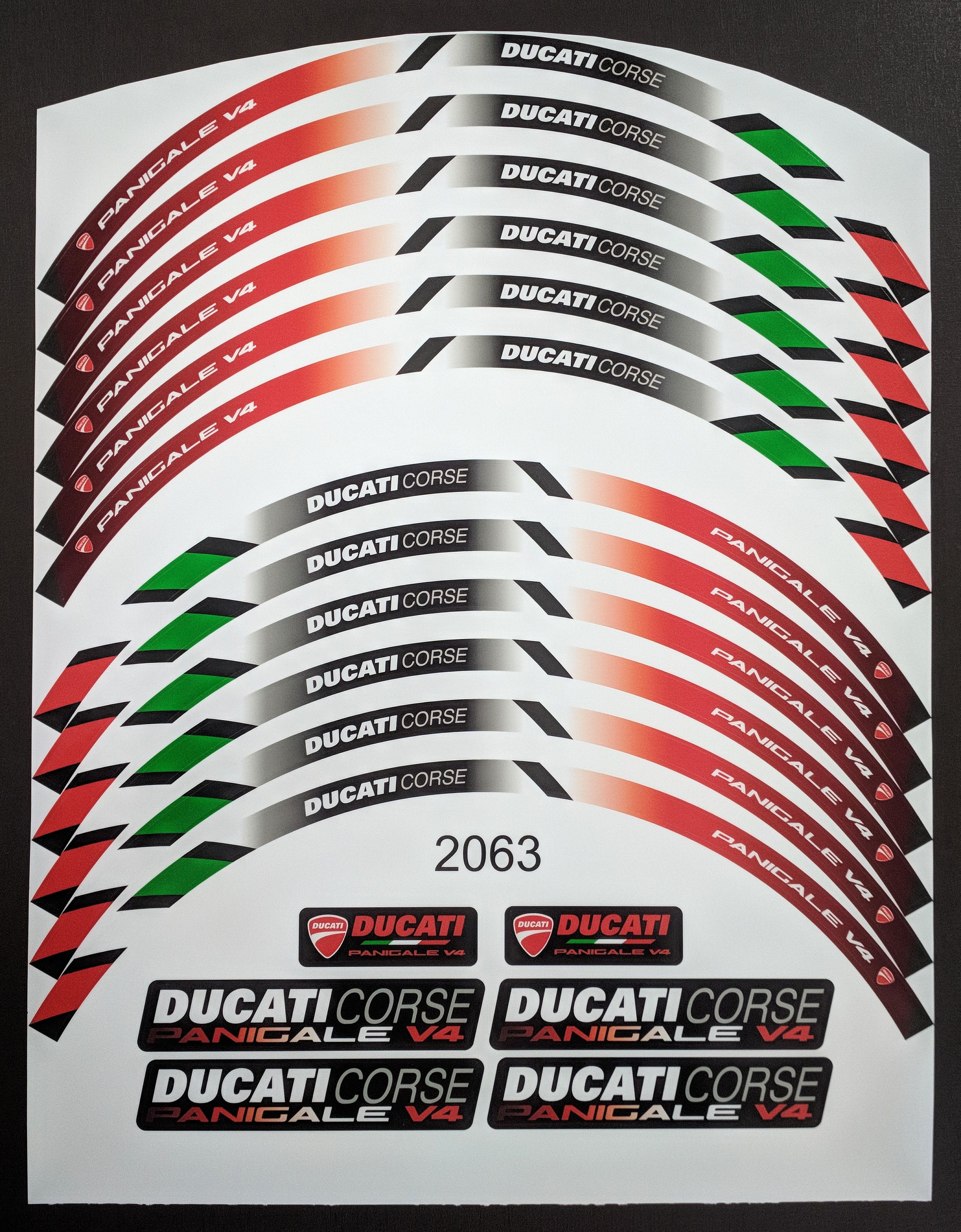Ducati Racing Stickers Wheel Decal Motorcycle Strips V4S Panigale V4 ...
