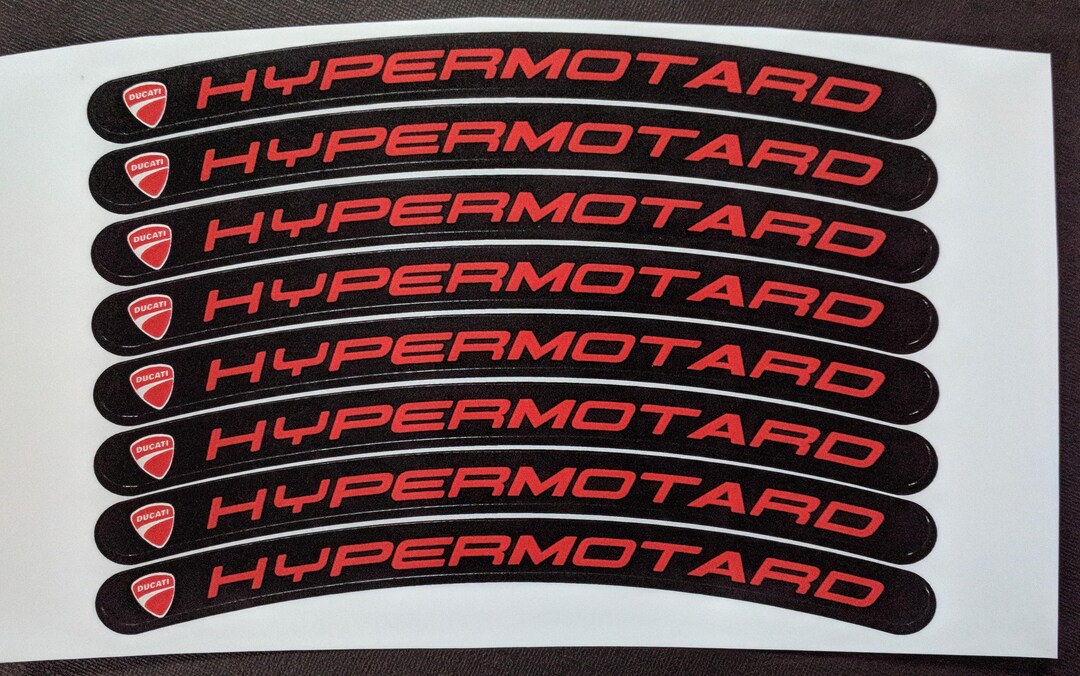 8x Ducati Hypermotard Wheel Decals Rim Stickers Stripes Set New ...