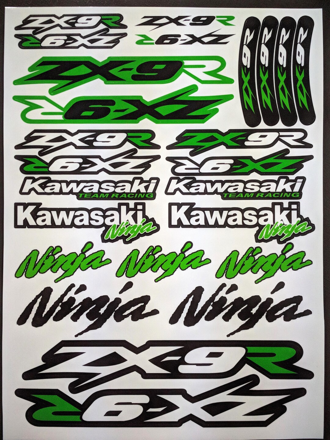 ZX-9R Ninja Racing Motorcycle Decal Sticker Set Laminated ZX9R - Etsy