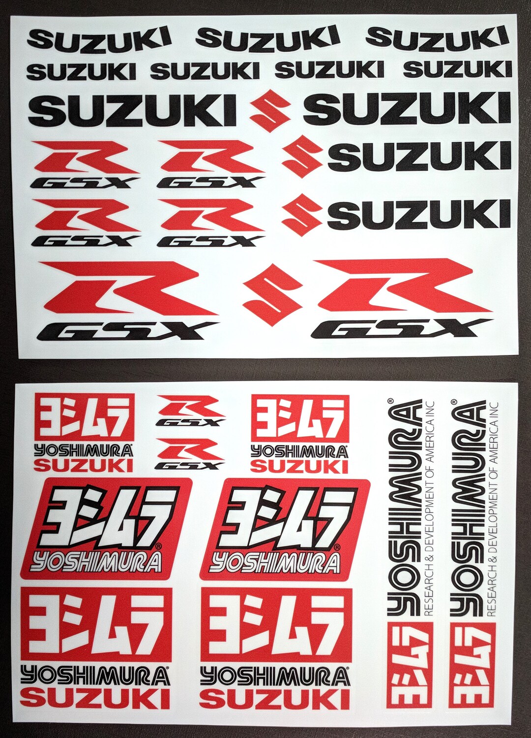 Suzuki GSXR Sticker Set Laminated Decals GSX-R 600 1000 Yoshimura 750 ...