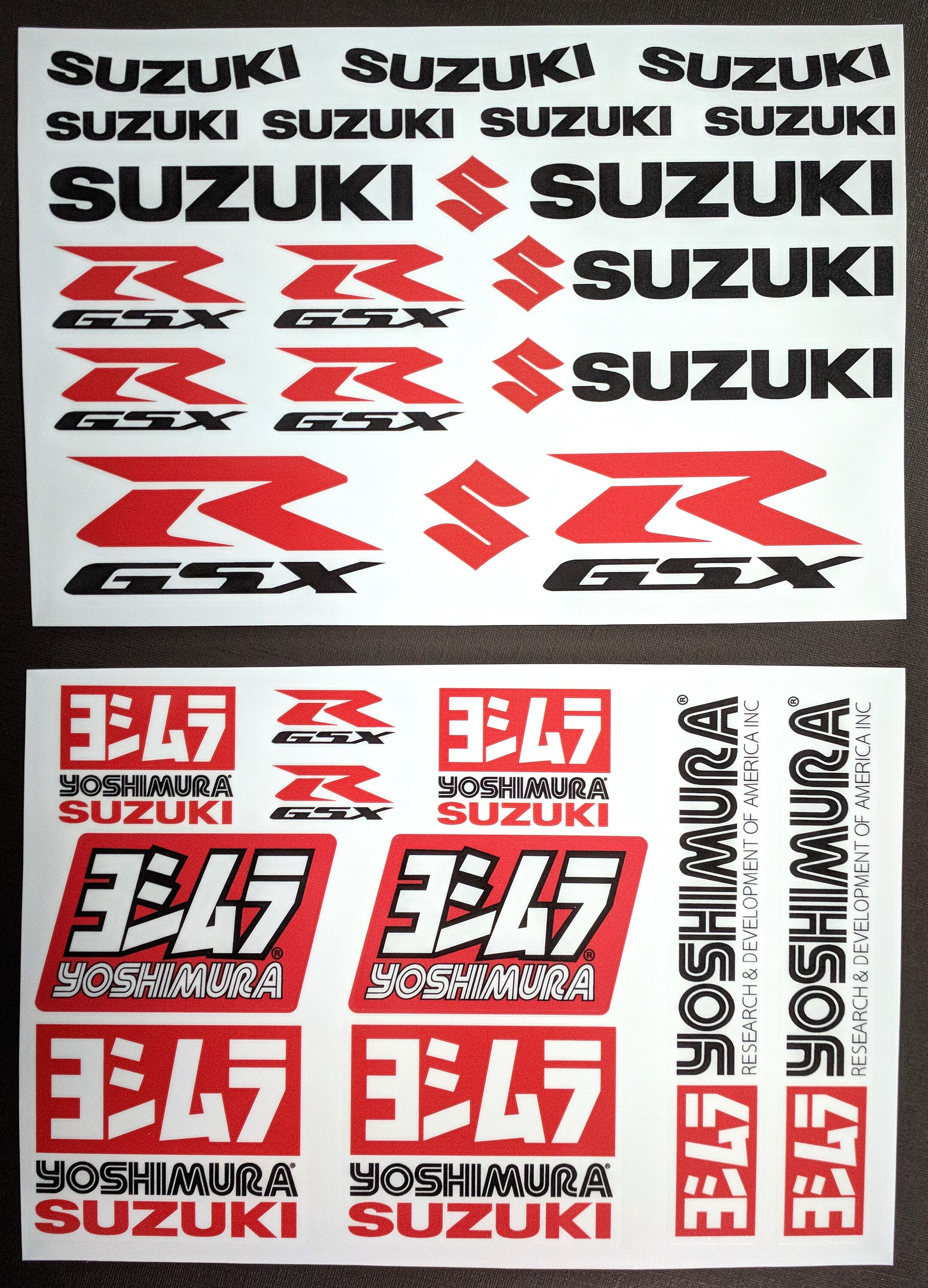 Suzuki GSXR Sticker Set Laminated Decals GSX-R 600 1000 Yoshimura 750 ...
