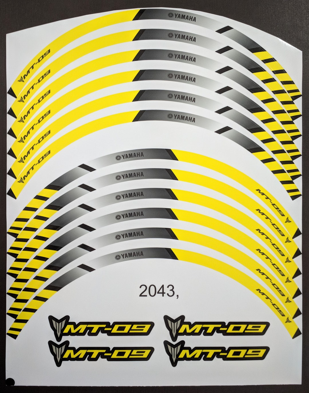 MT Tracer MT-09 Motorcycle Bike Wheel Decal Rim Stickers Stripes 900 ...
