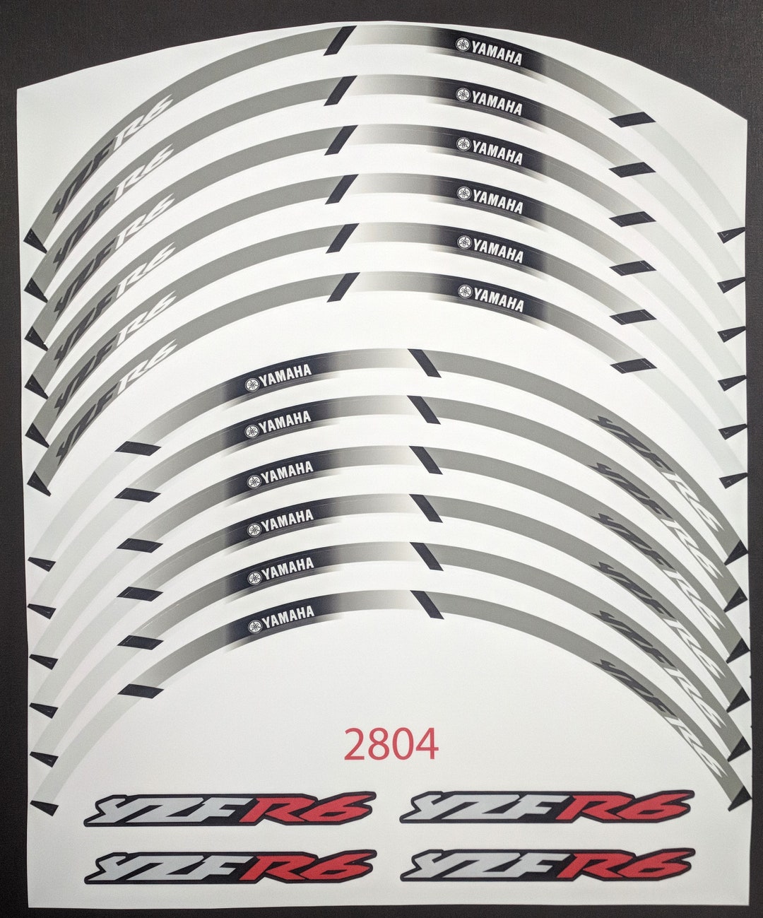 Yamaha YZF-R6 Motorcycle Motorbike Wheel Decals Rim Stickers Stripes ...