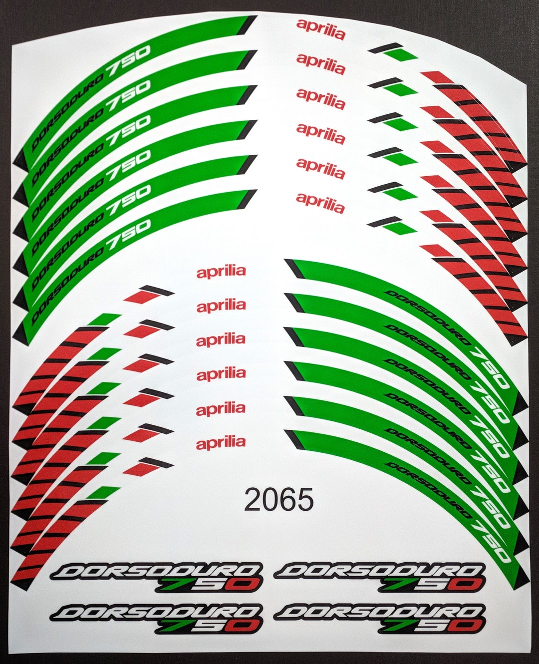 Aprilia Laminated Dorsoduro 750 Motorcycle Wheel Sticker 12 Stickers ...