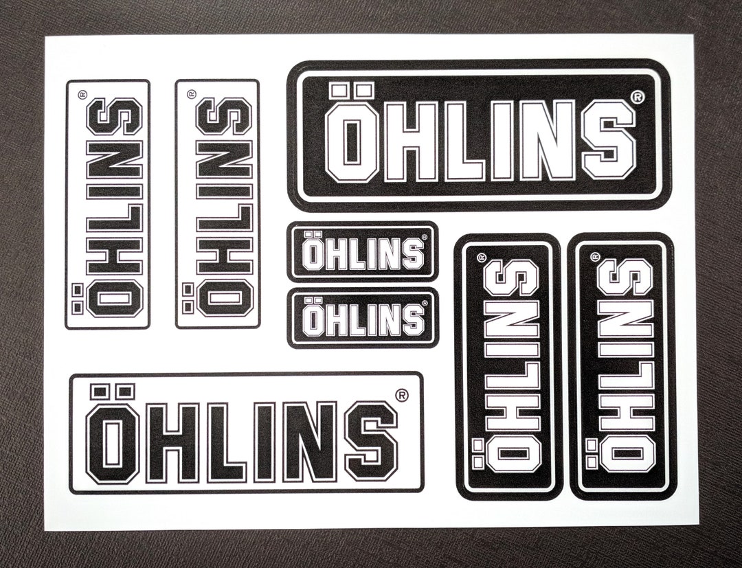 OHLINS Fork Shock Sticker Set Decals Kawasaki Ducati Aprilia Laminated ...