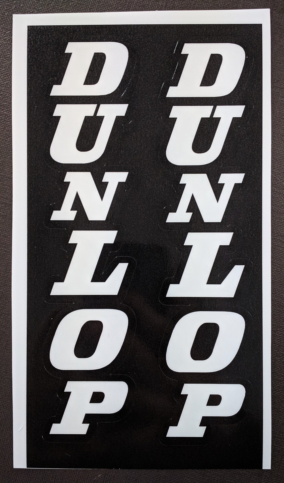 TP Vertical DUNLOP Stickers / Decals for Fork Front Mudguard X2 (150mm ...