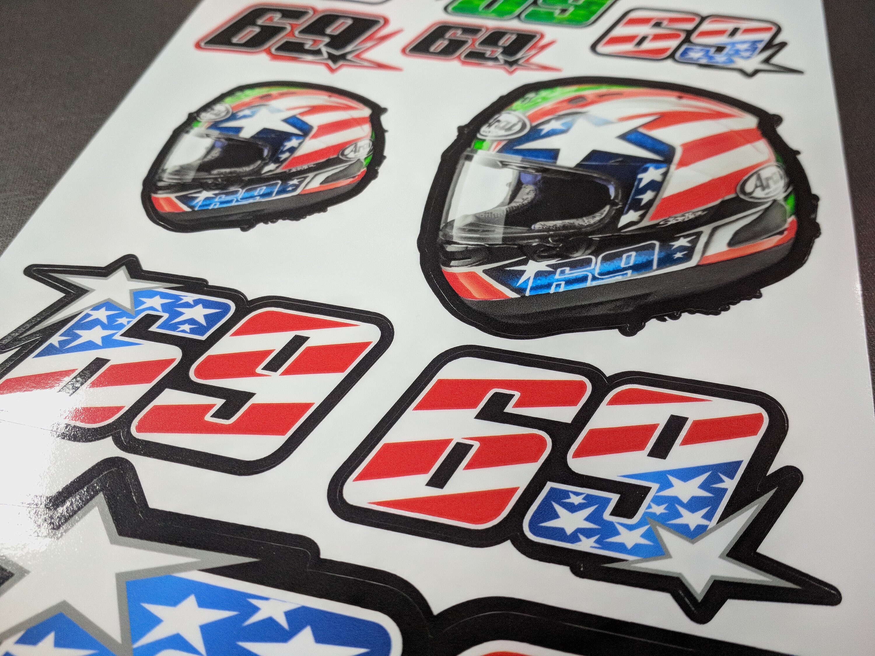 Nicky Hayden 69 USA Decals 10 Stickers Set Motogp Kentucky Kid ...
