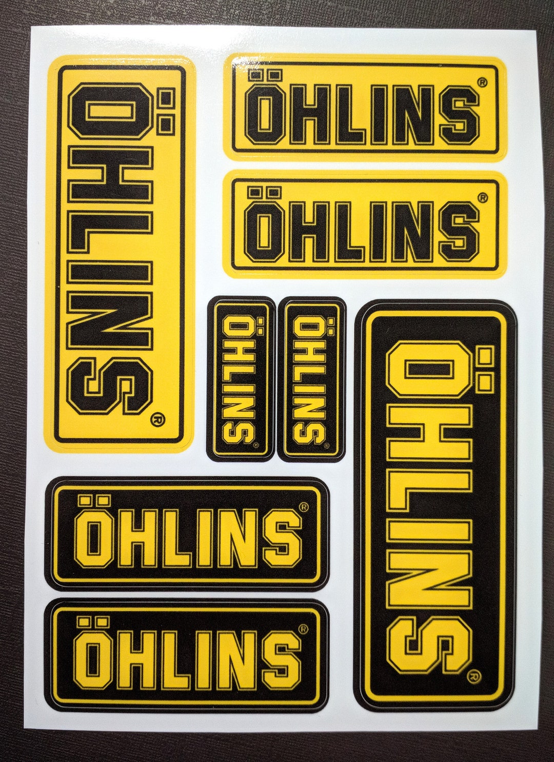 Ohlins Black-yellow Stickers Decals Set - Etsy