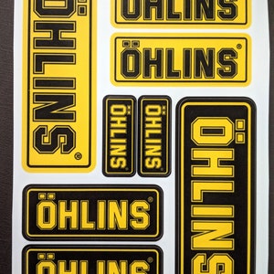 Ohlins Black-yellow Stickers Decals Set - Etsy