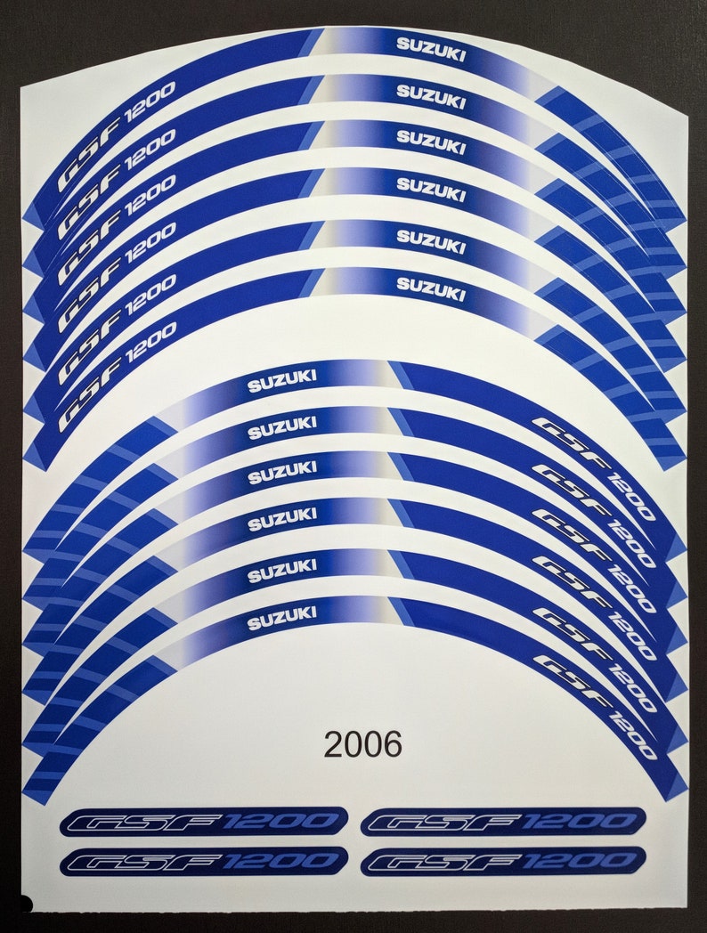 GSF 1200 Motorcycle Wheel Decal Rim Stickers Stripes Suzuki Bandit GSF ...