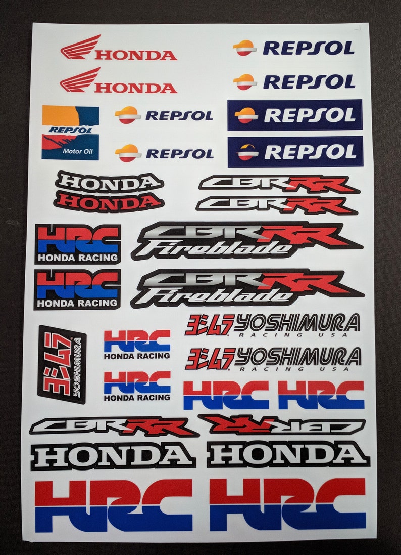 CBR 600RR Motorcycle Decal Stickers Set HRC 1000RR Fireblade Repsol ...