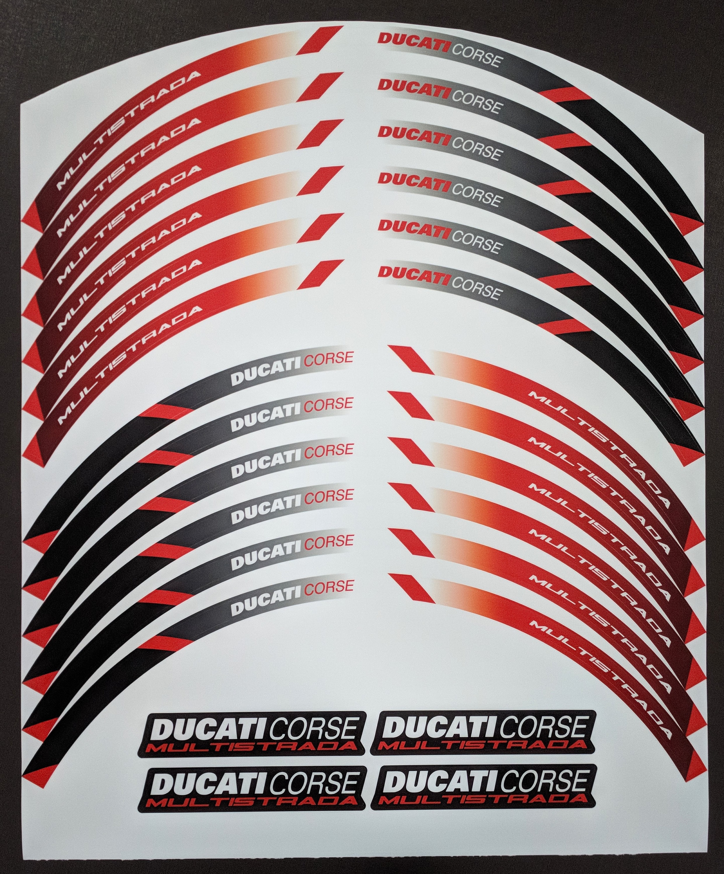 Ducati Multistrada 1200 Motorcycle Wheel Decals Rim Stripes Stickers ...