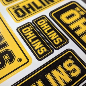 Ohlins Black-yellow Stickers Decals Set - Etsy