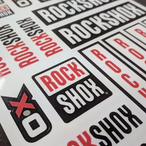 Rock Shox Fork Bike Shock Decal Sheet 22 Stickers Set Bicycle Laminated ...