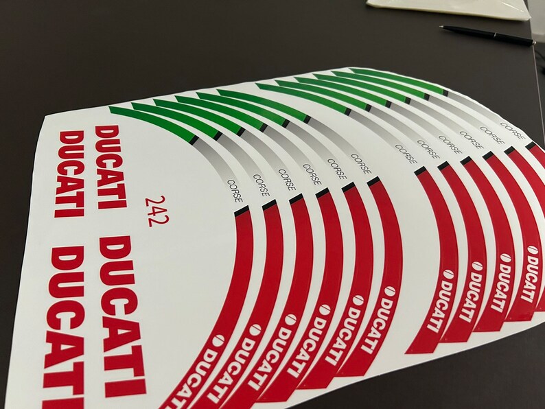 Ducati Corse Wheel Decals 12 Rim Stickers Laminated Set 848 899 1098 ...