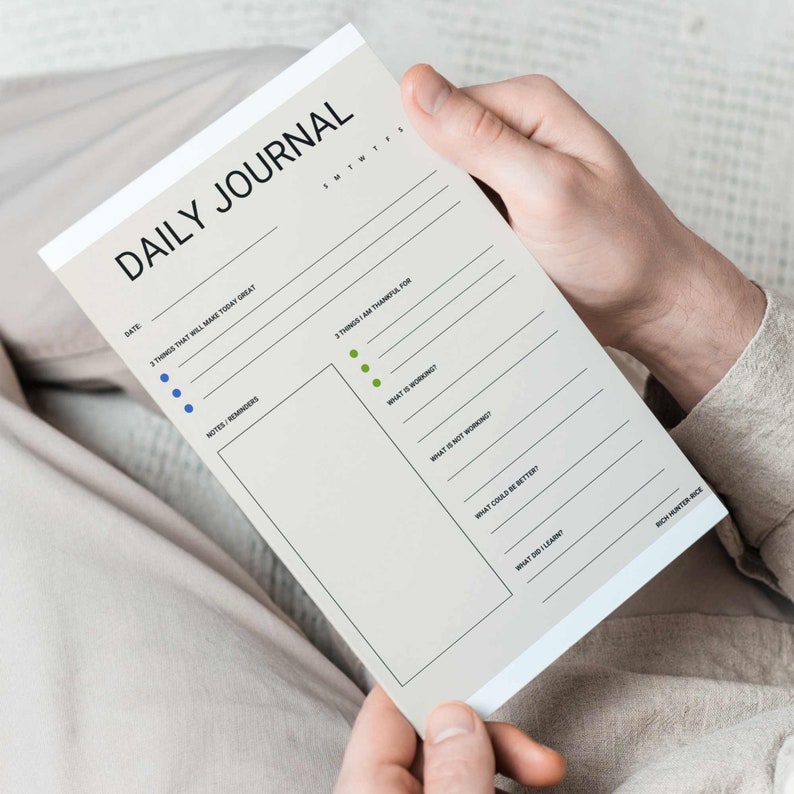 Daily Journal Template - Etsy