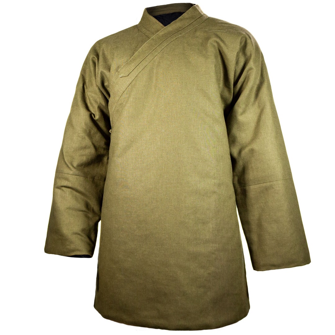 Linen Cotton (heavy) Kung Fu Qi Gong Tai Chi Quilted Winter Jacket Long ...
