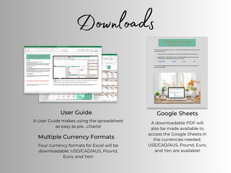 Comprehensive Monthly Budget Spreadsheet for Excel and Google Sheets ...