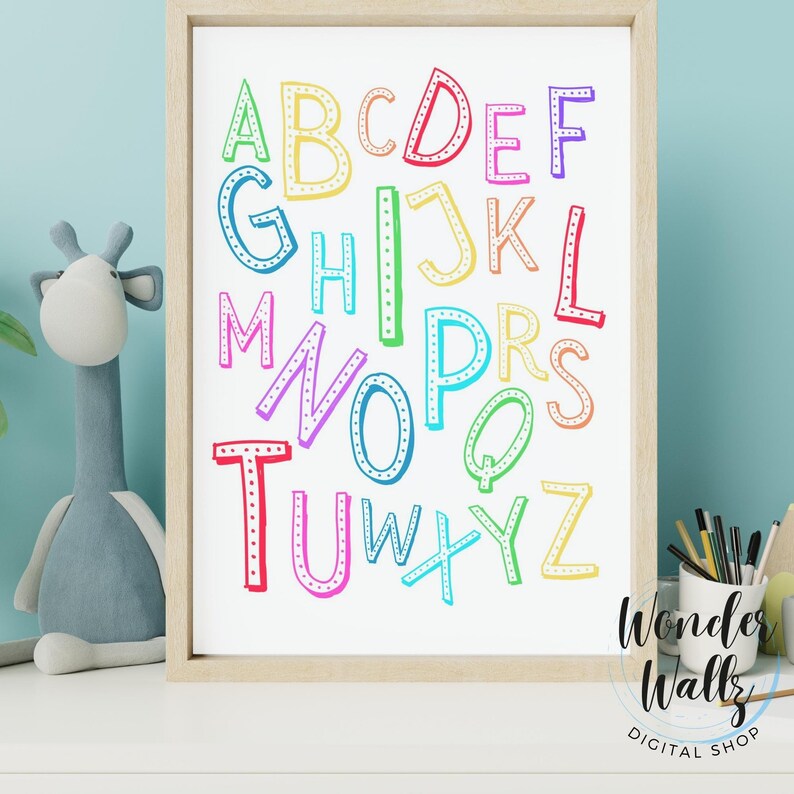 Rainbow Alphabet Printable for Kids' Learning - Educational Digital ...