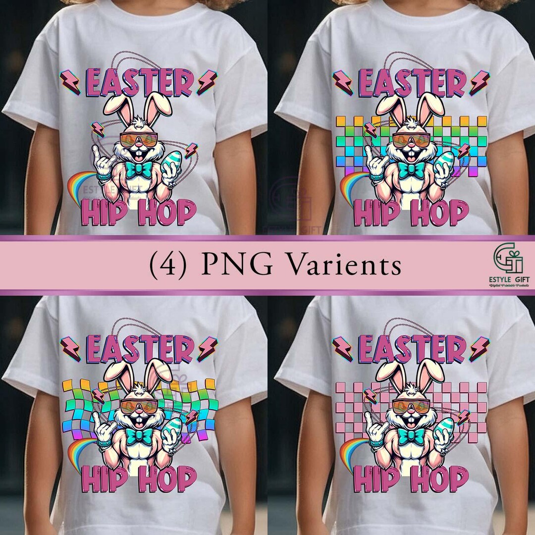 Easter Too Hip to Hop, Easter Bunny PNG, Fun Retro Easter, Easter T ...