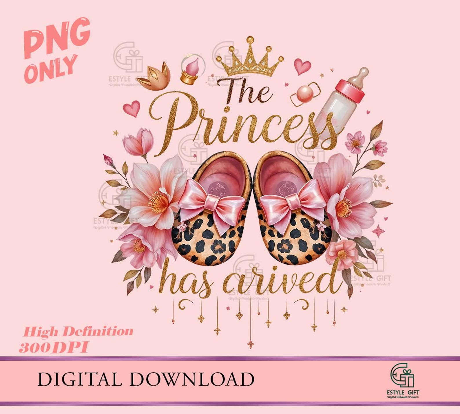 The Princess Has Arrived PNG, Baby Girl Png, Baby Princess Png, Newborn ...
