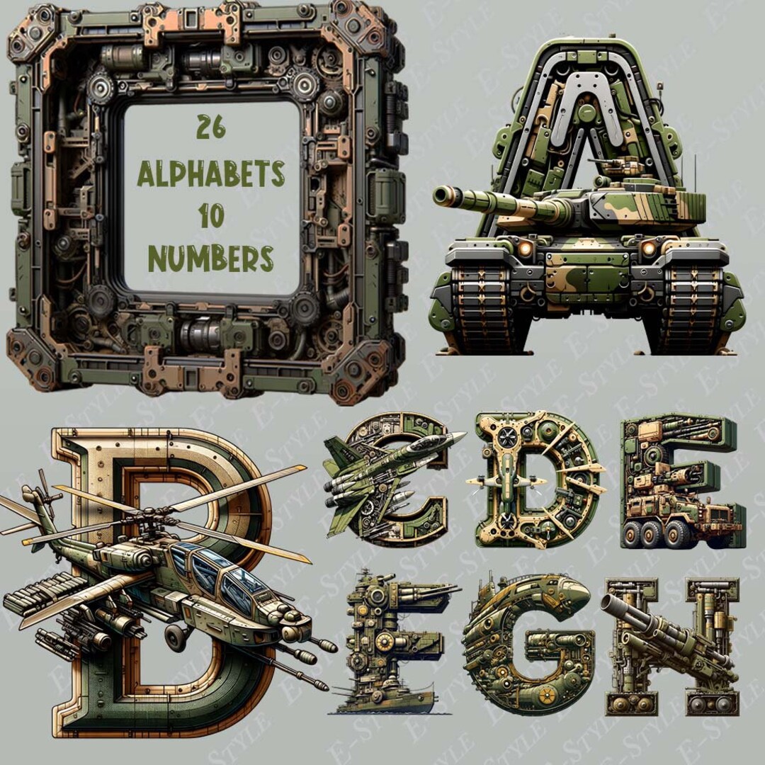 Military Alphabets PNG | Sublimation and DTF | High-quality Digital ...