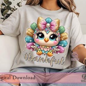 Sparkle Thanksgiving Turkey Design Png, Thankful Design, Halloween ...