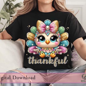 Sparkle Thanksgiving Turkey Design Png, Thankful Design, Halloween ...