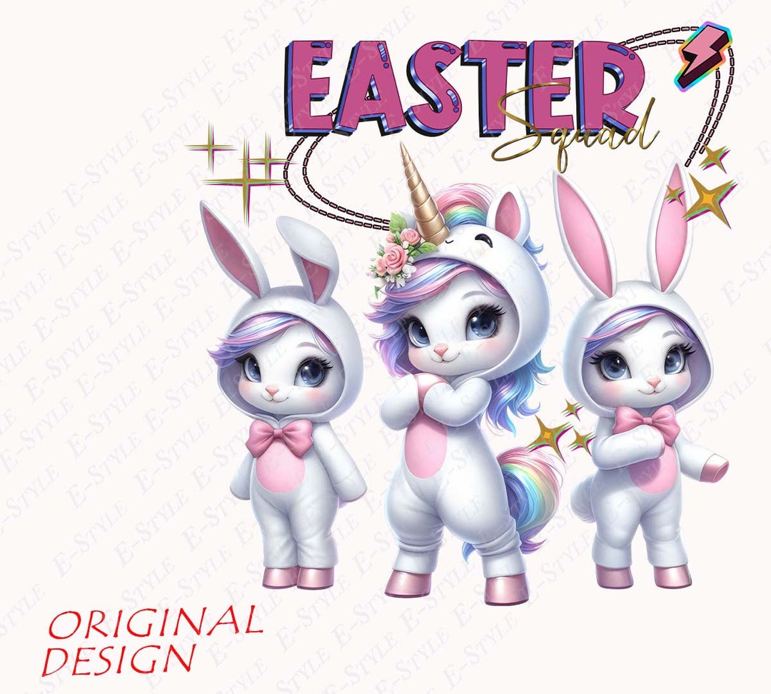 Bunny Unicorn Easter Squad, Sublimation, Dtf, Easter PNG Bundle, High ...